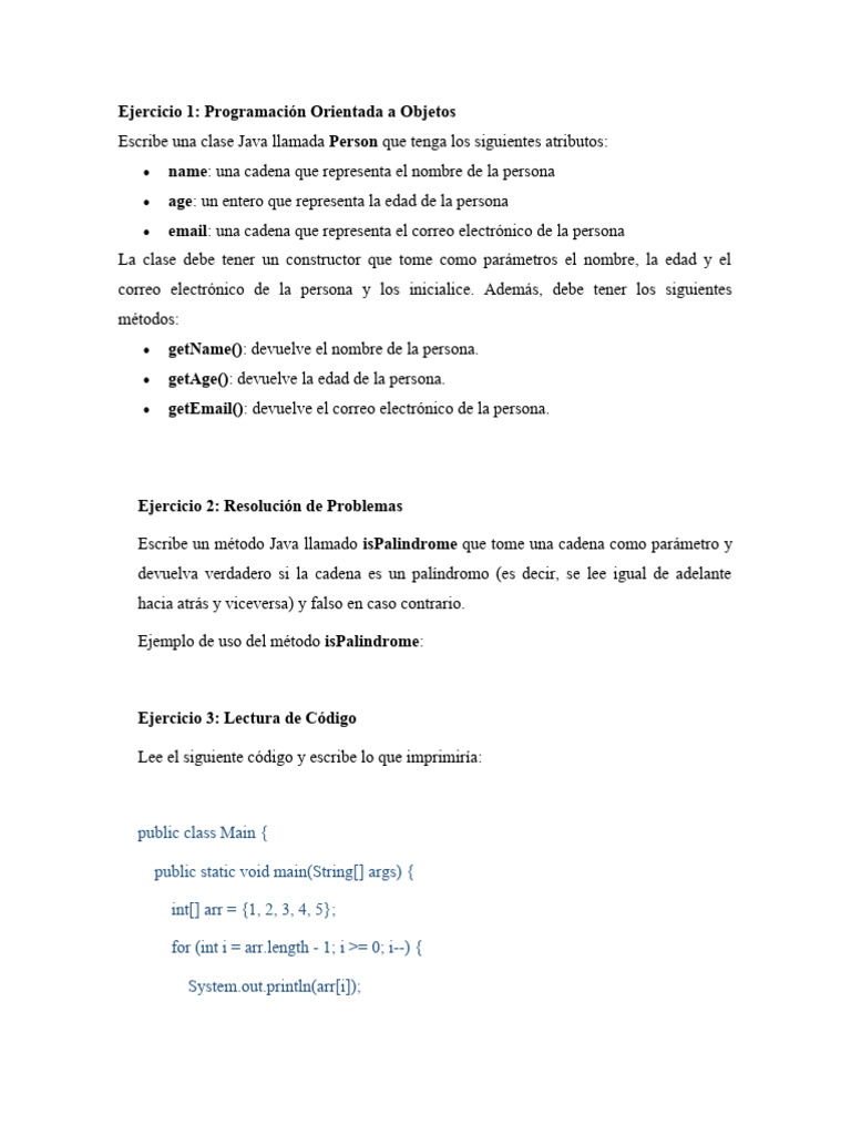 Prueba Java Semi Senior | PDF | Constructor (Programación Orientada a Objetos) | Programación