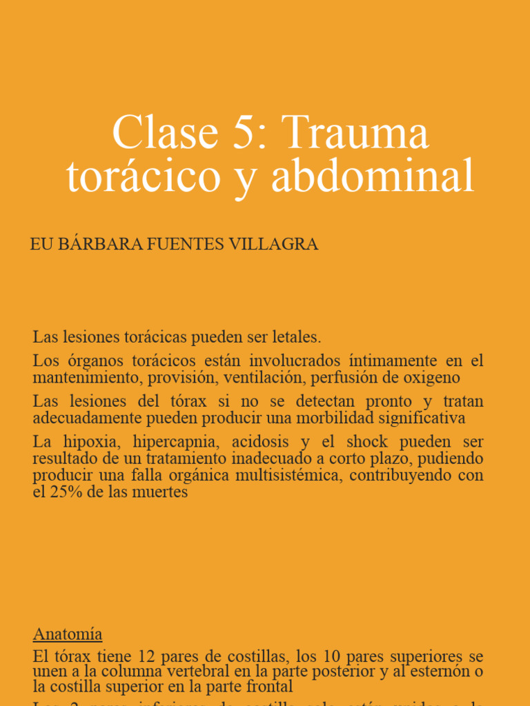 Trauma Toracico y Abdominal | PDF | Corazón | Pulmón