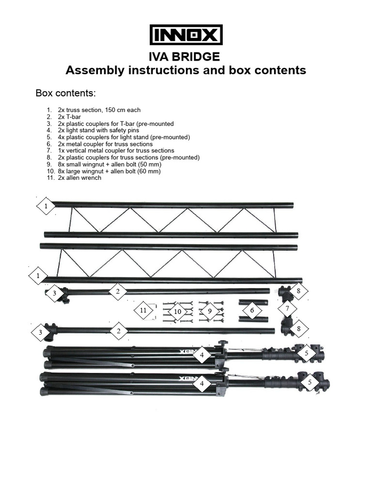 Innox Iva Bridge Mounting Instructions | PDF | Truss | Screw