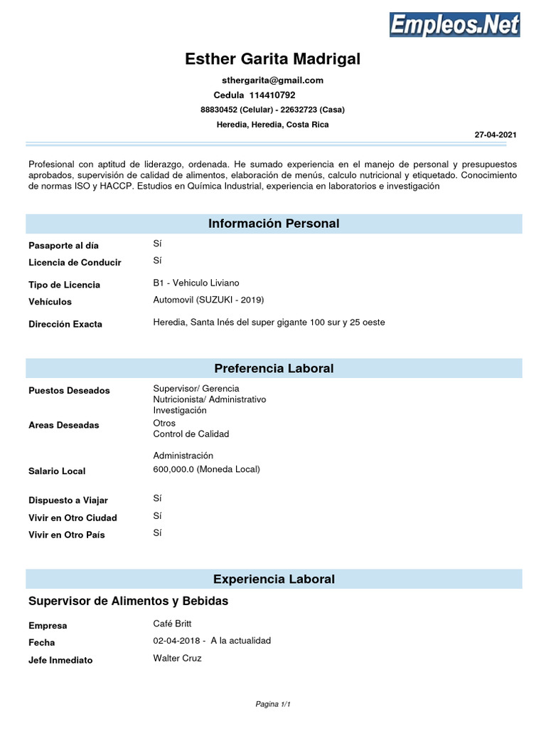 Curriculum Esther | PDF