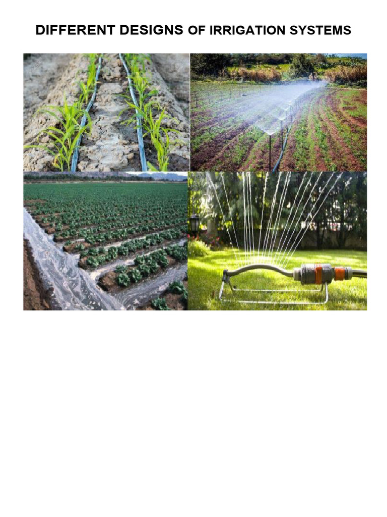 Different Designs of Irrigation Systems | PDF | Irrigation | Levee