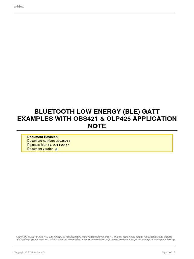 BluetoothLowEnergyGATT Examples | PDF | Bluetooth | Computing