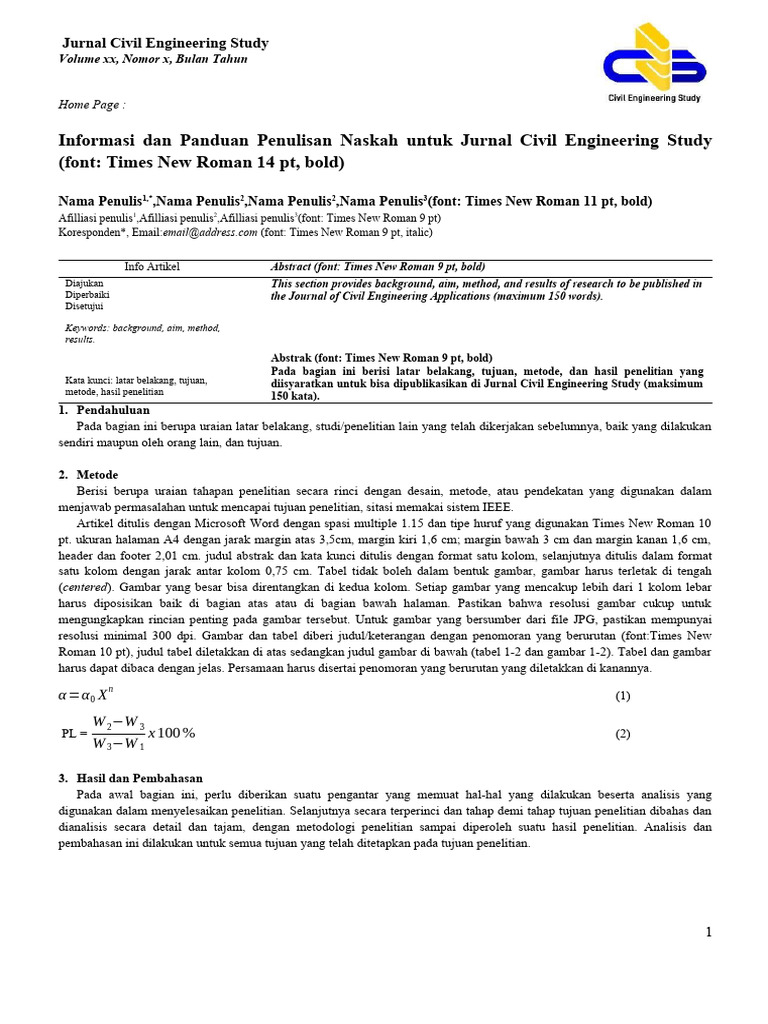 Template Jurnal CES | PDF