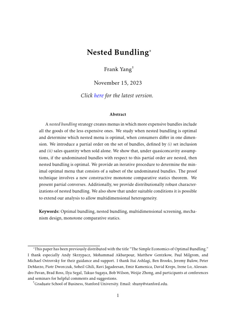 Bundling | PDF | Price Elasticity Of Demand | Demand