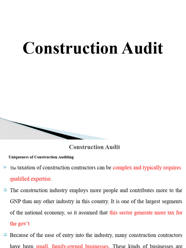 Construction Audit | Download Free PDF | General Contractor | Taxes