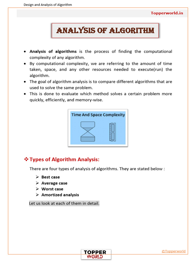 Analysis Of Algorithm Pdf Time Complexity Algorithms 4190