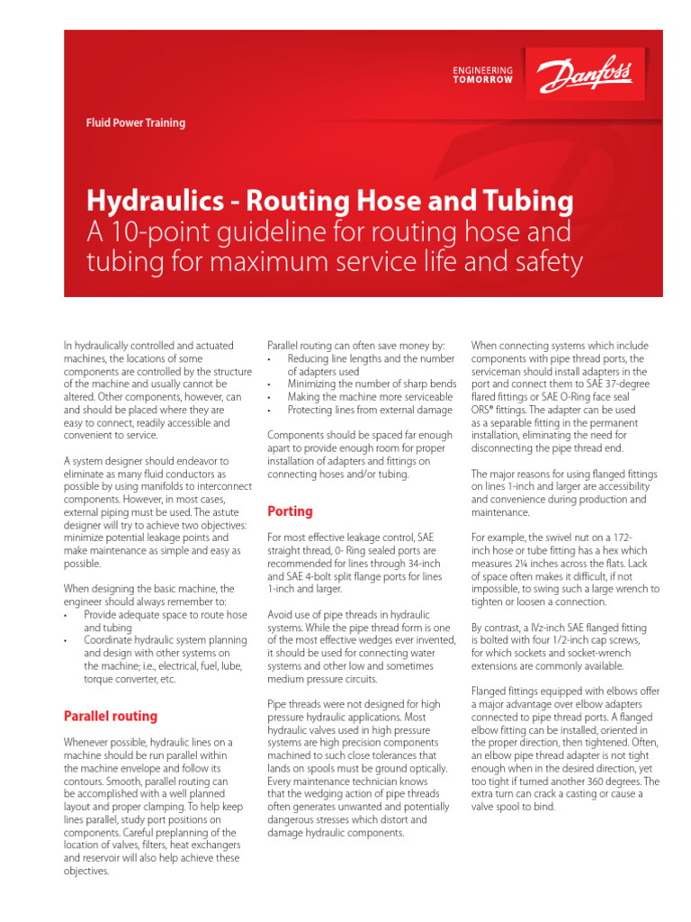 Hydraulics - Routing Hose and Tubing | PDF | Pipe (Fluid Conveyance ...