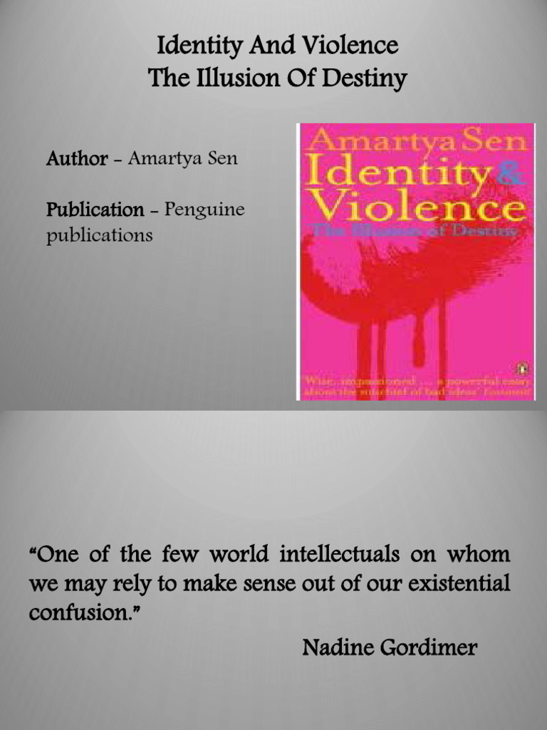 Identity and Violence: Insights by Amartya Sen | PDF | Multiculturalism ...