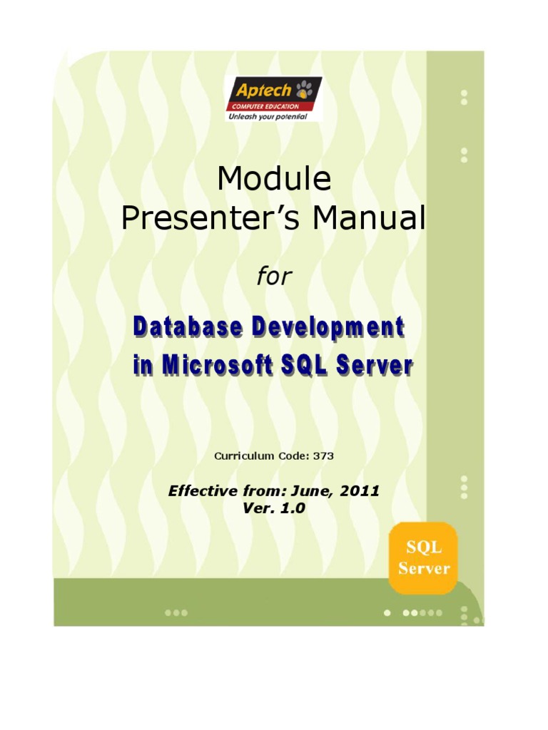 373 Module Pm Db Dev Ms Sql Server V10 Pdf Microsoft Sql Server Database Index