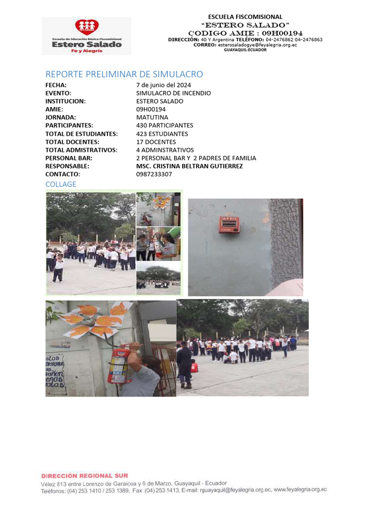 Simulacro de Incendio Estero Salado | PDF