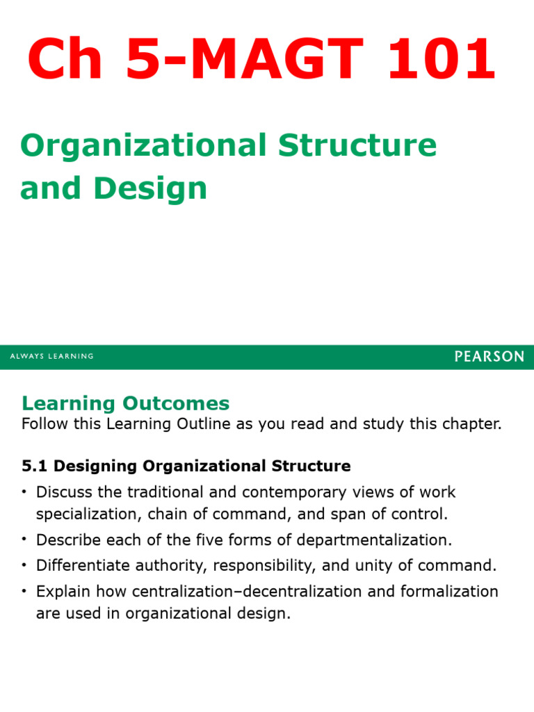 Ch5-Organizational Structure and Design To Updateee | PDF | Organizational Structure | Business