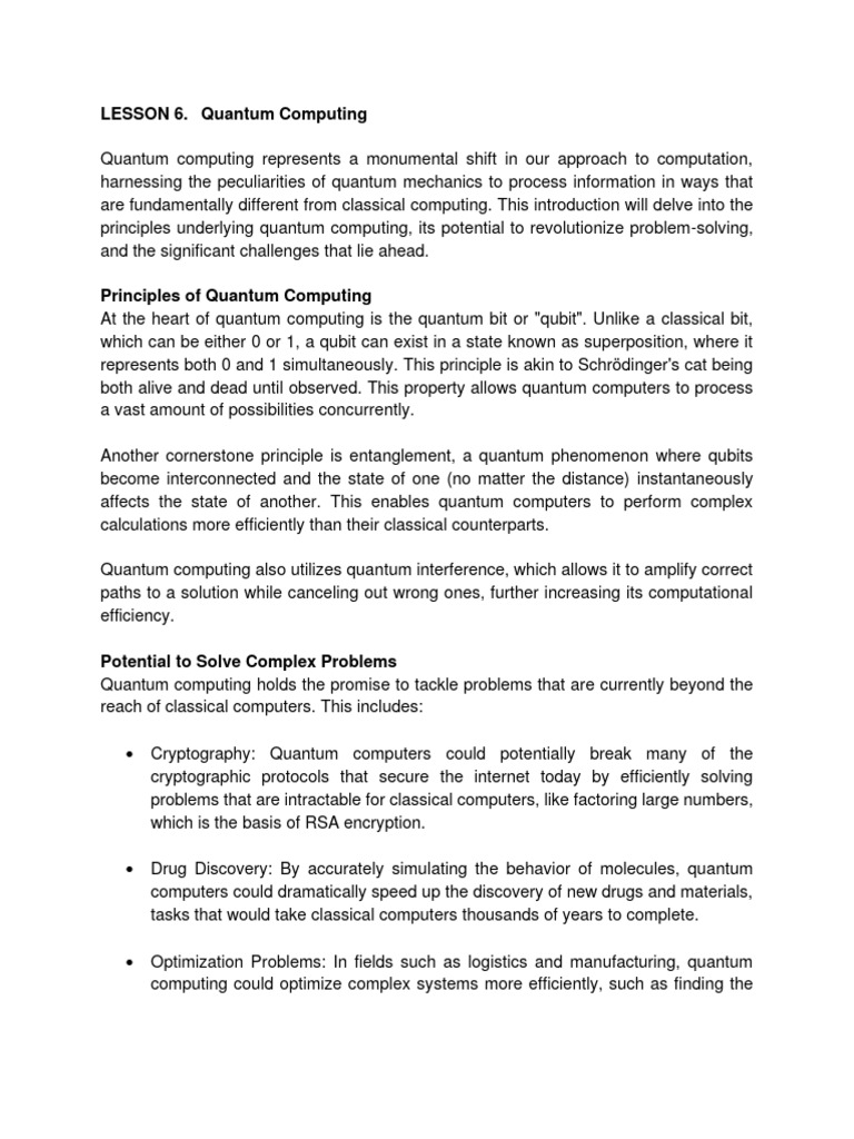 Quantum Computing | PDF | Quantum Computing | Computing