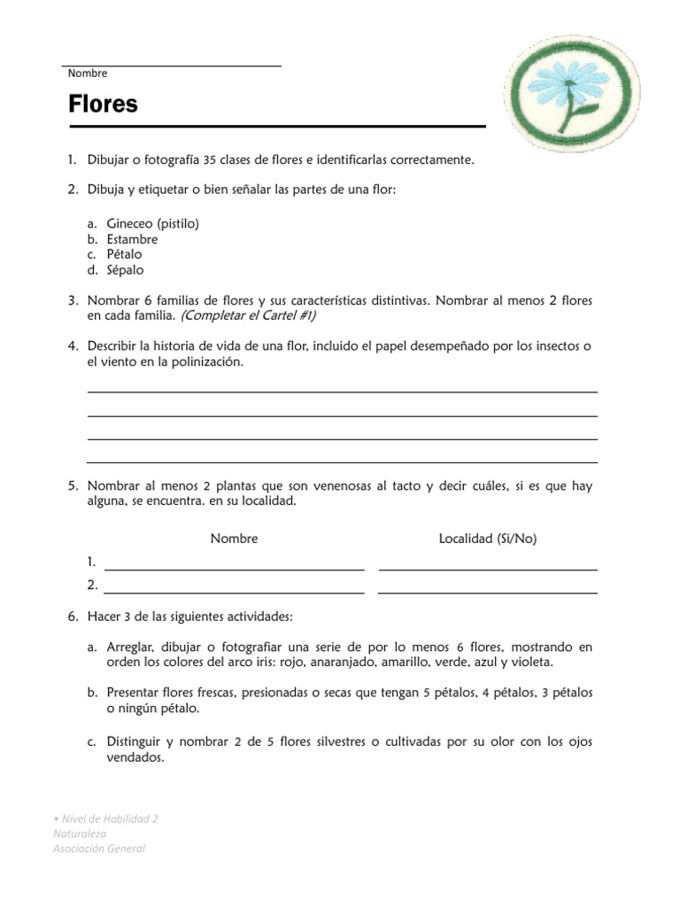 Flores | PDF | Flores | Pétalo