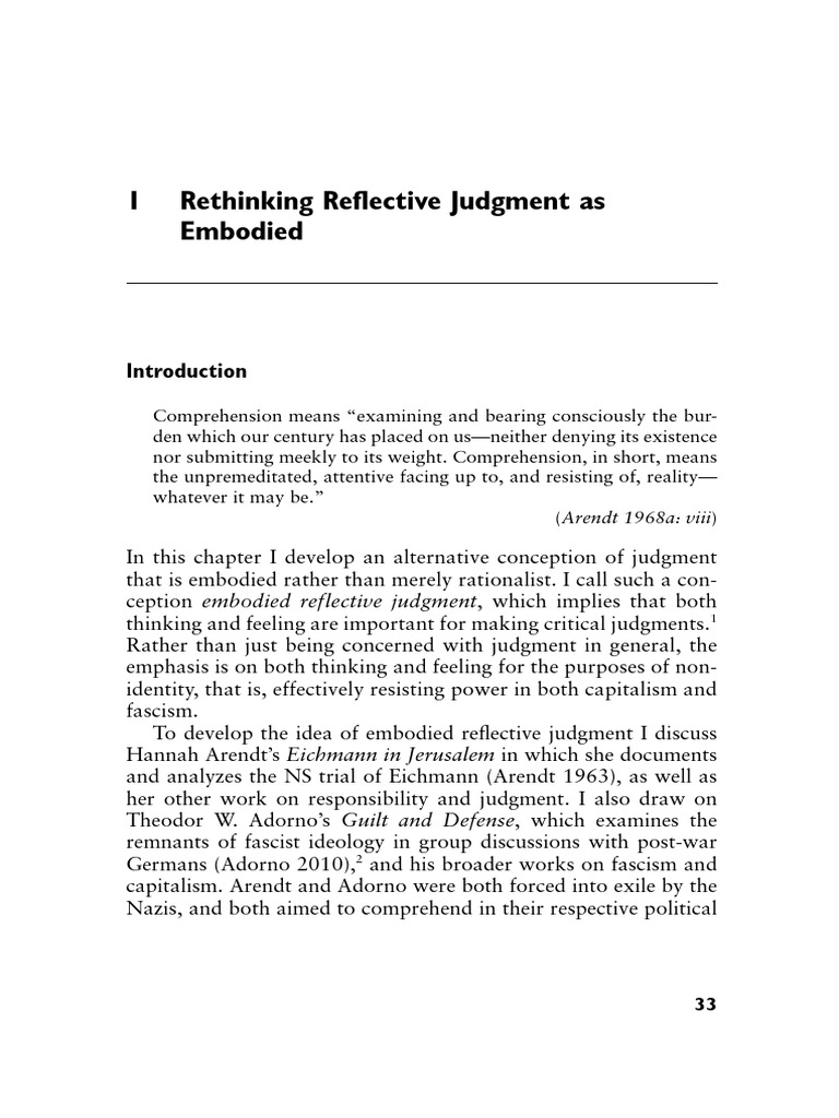 05.0 PP 33 67 Rethinking Reflective Judgment As Embodied | PDF | Hannah ...
