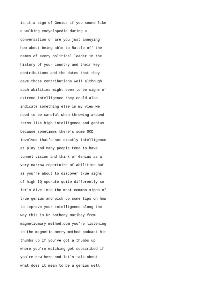 Signs of True Genius | PDF | Genius | Memory