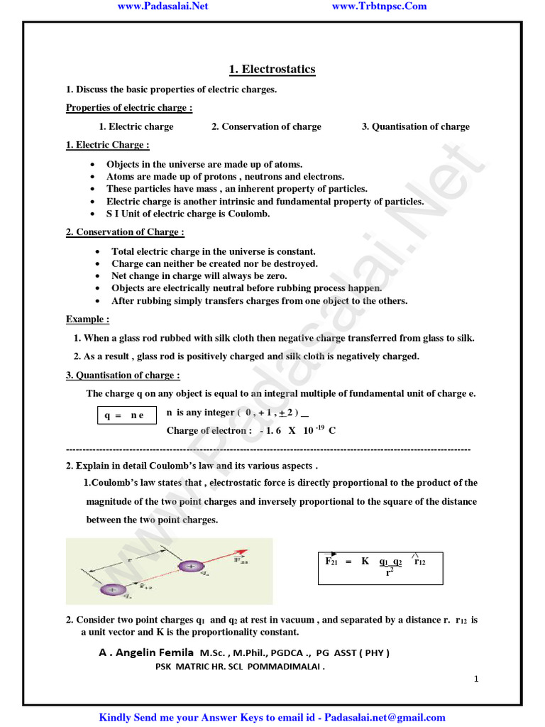 Understanding Electric Charge and Coulomb's Law | PDF | Physics ...