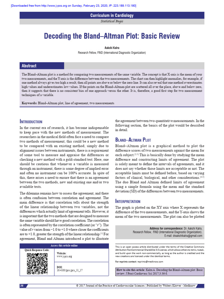 Bland Altmon Plot | PDF | Statistical Analysis | Teaching Mathematics