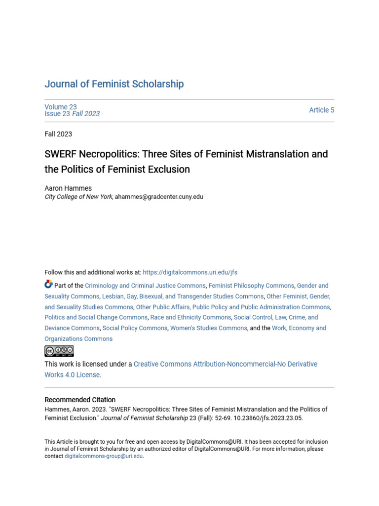 SWERF Necropolitics | PDF | Human Trafficking | Sex Work