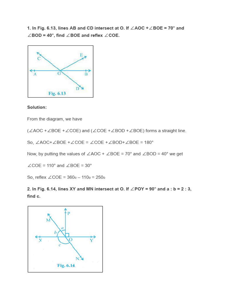 Lines & Angles NCERT Solutions | PDF | Triangle | Classical Geometry
