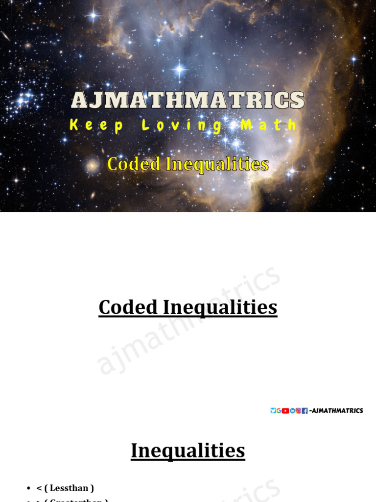 Coded Inequalities | PDF | Inequality (Mathematics) | Elementary Mathematics