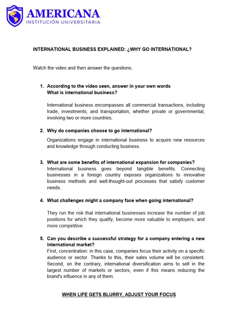 Why Companies Go International | PDF | Internationalization | Employment