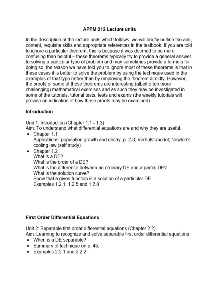 APPM 212 Lesson 1 - 2 | PDF | Teaching Methods & Materials