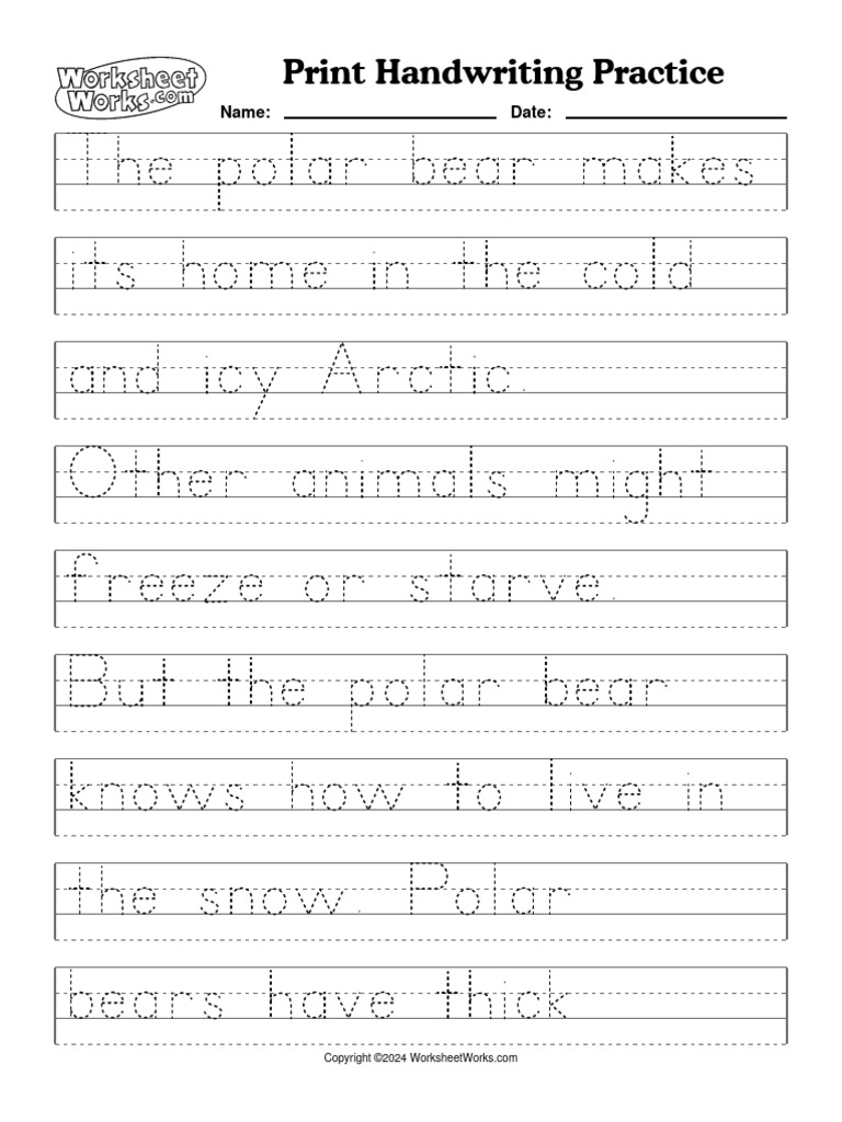 WorksheetWorks Print Handwriting Practice 2 | PDF