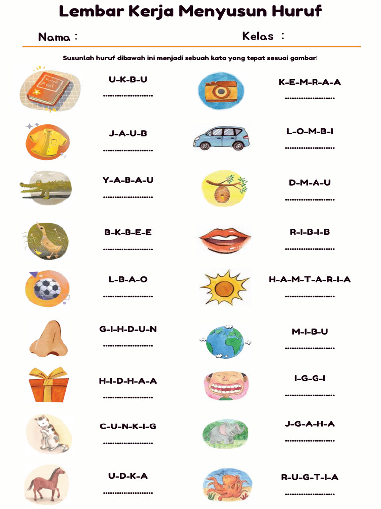 LKPD Menyusun Huruf | PDF | Game & Aktivitas