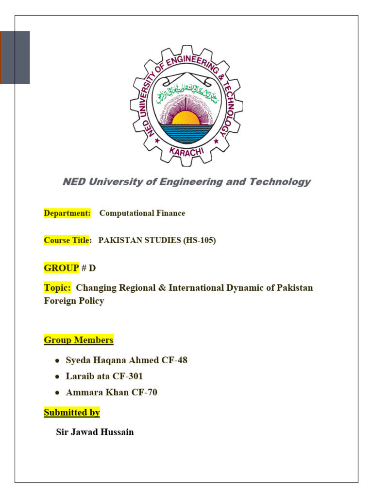 Pakistan Studies Assignment | PDF | Pakistan | Afghanistan