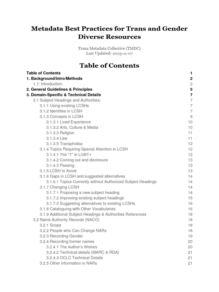 Trans Metadata Best Practices Guide | PDF | Transgender | LGBTQIA+ Studies