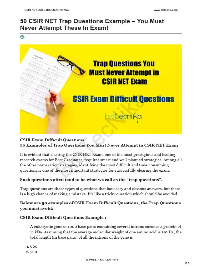 Top 50 Hardest Questions in CSIR NET LS | PDF | Operon | Apoptosis