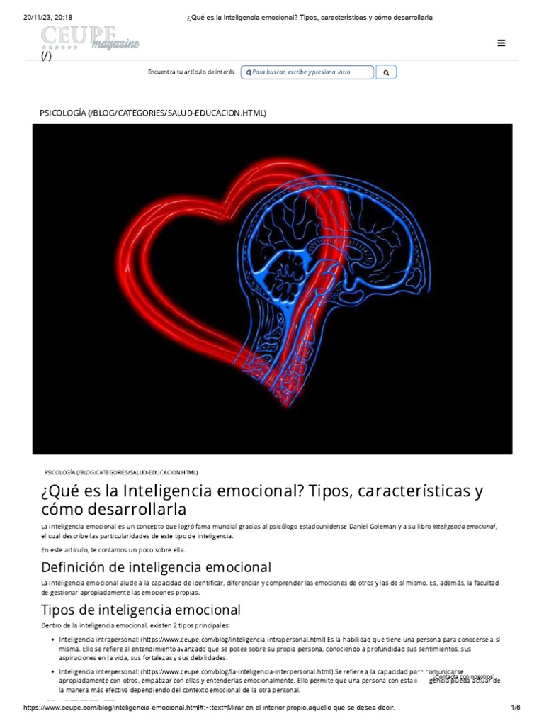 ¿Qué es la Inteligencia emocional_ Tipos, características y cómo desarrollarla | PDF ...