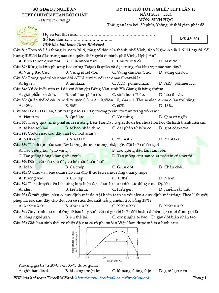 THPT Chuyên Phan B I Châu L2 | PDF