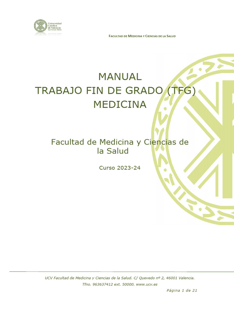 Manual TFG Medicina 2023 - 24 | PDF | Evaluación | Memoria