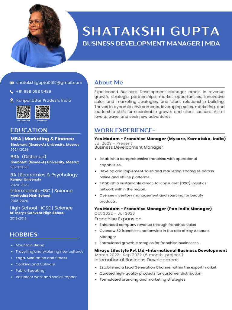 Shatakshi Gupta CV | PDF | Marketing | Business Development