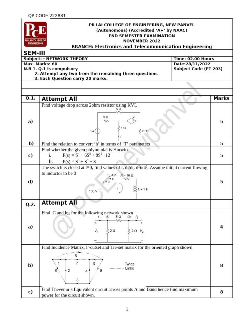 Network Theory | PDF | Electrical Network | Electrical Engineering
