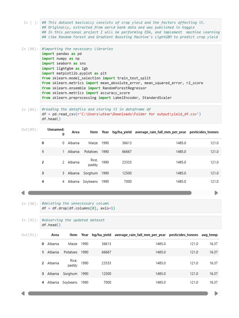 Crop Yield Prediction | PDF | Mean Squared Error | Data Analysis
