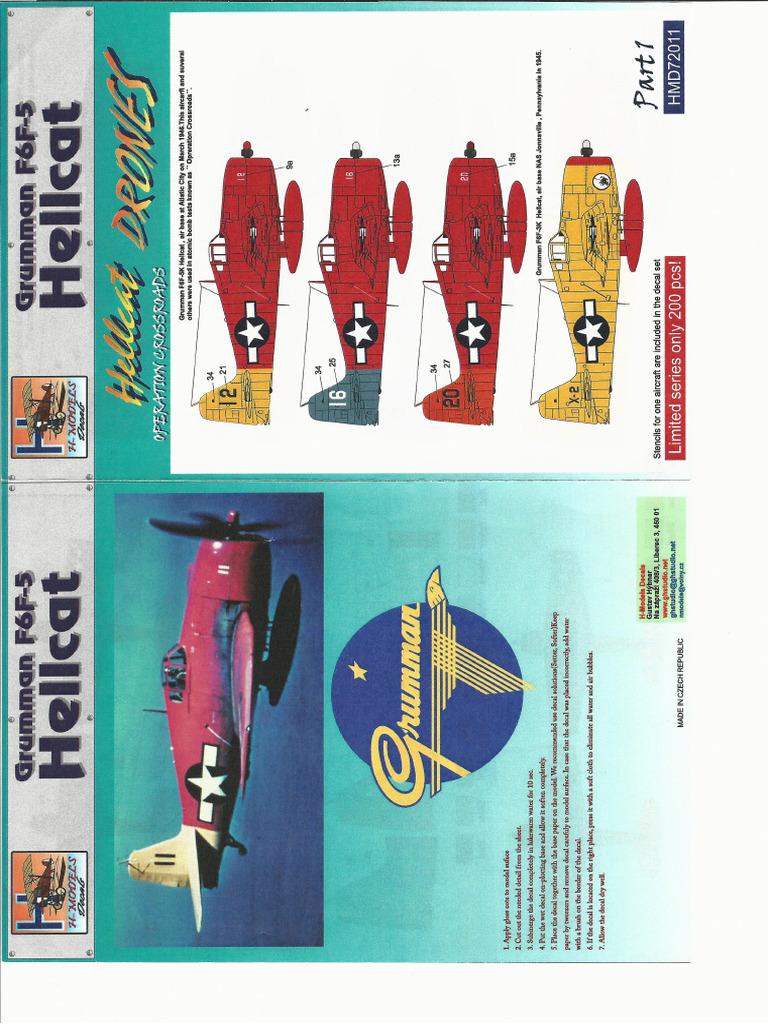 Decal H Models Hellcat Drones Part 1-1-72 | PDF