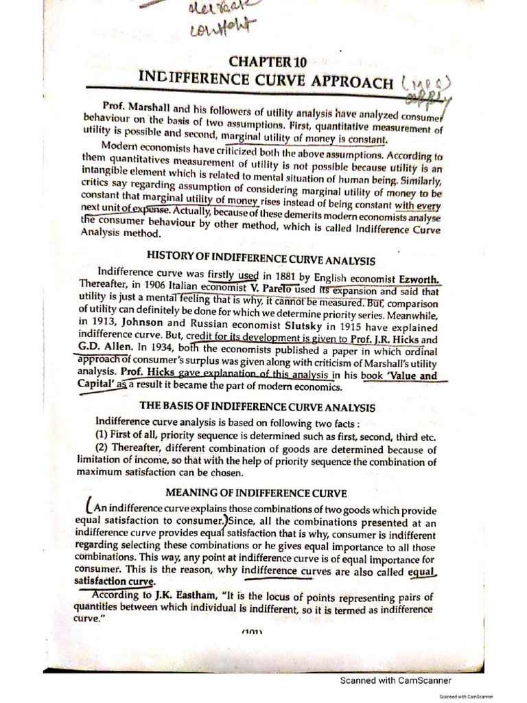 Indifference Curve Analysis | PDF