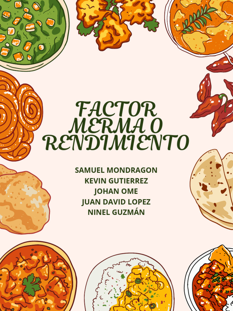 Factor Merma o Rendimiento | PDF | Cocinando | Alimentos