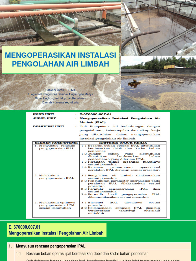 5 Operasional IPAL | PDF | Teknologi & Rekayasa