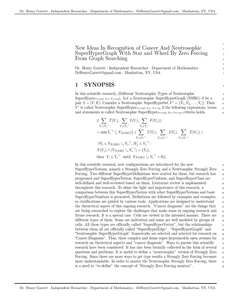 New Ideas in Recognition of Cancer and Neutrosophic SuperHyperGraph ... New Ideas in Recognition of Cancer and Neutrosophic SuperHyperGraph ...
