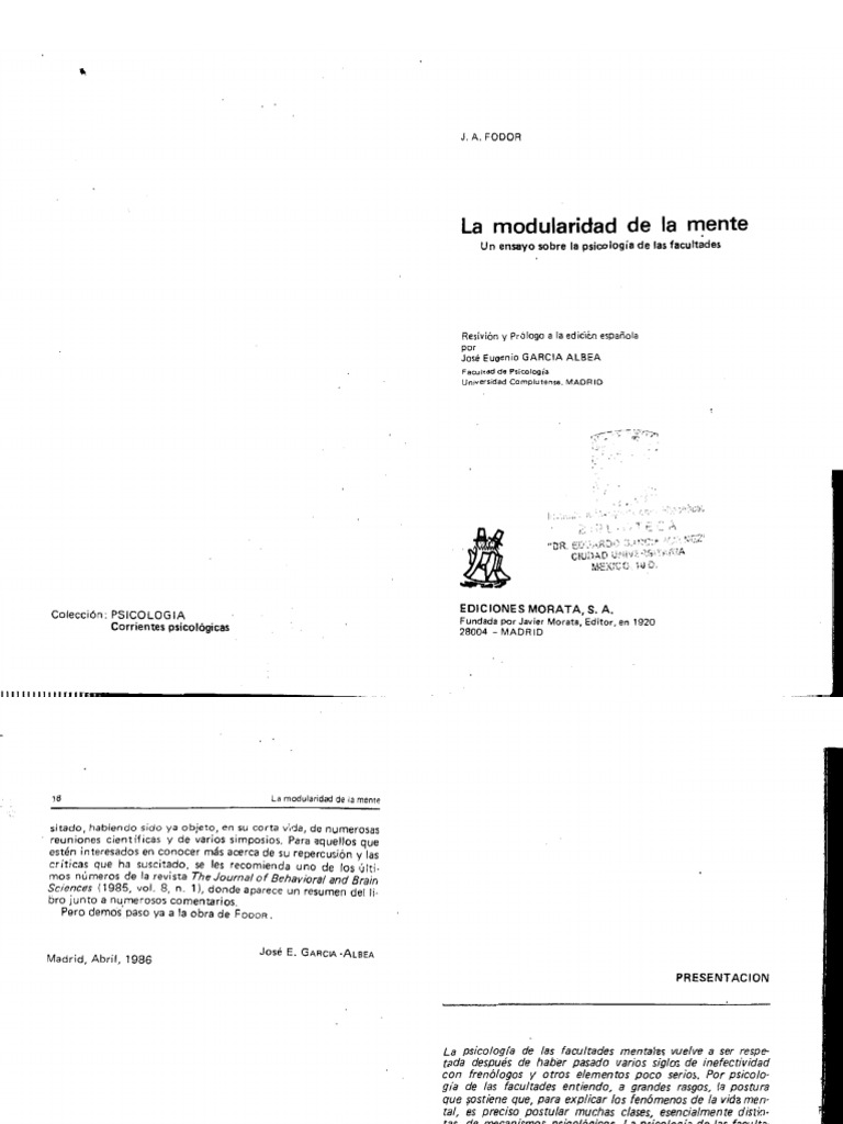 Fodor-La Modular Id Ad de La Mente (v6) | PDF