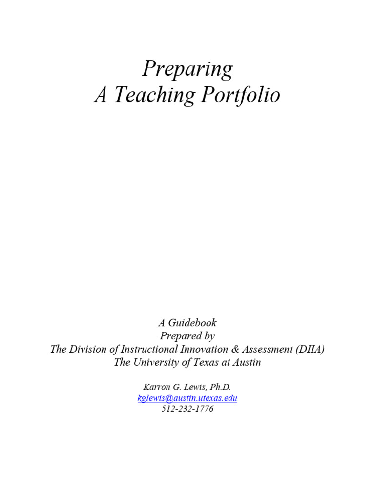 Guide to Creating a Teaching Portfolio | PDF | Teachers | Curriculum
