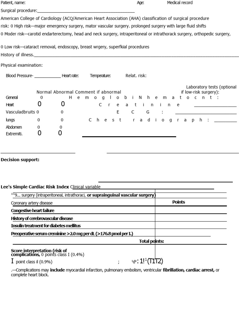 Preoperative Cardiac Risk Assessment Guide | PDF | Heart | Myocardial ...
