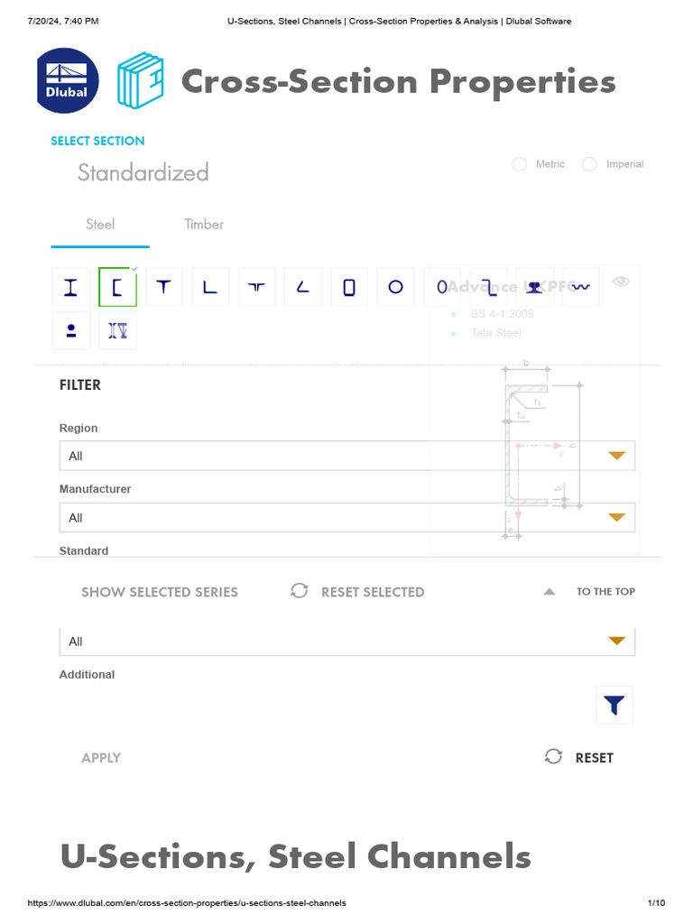 U-Sections, Steel Channels _ Cross-Section Properties & Analysis ...