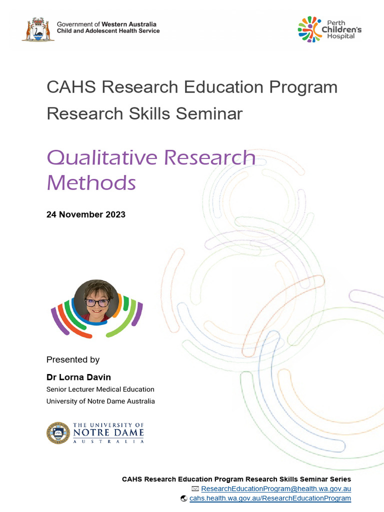Qualitative Research Methods HANDOUT | PDF | Qualitative Research | Science