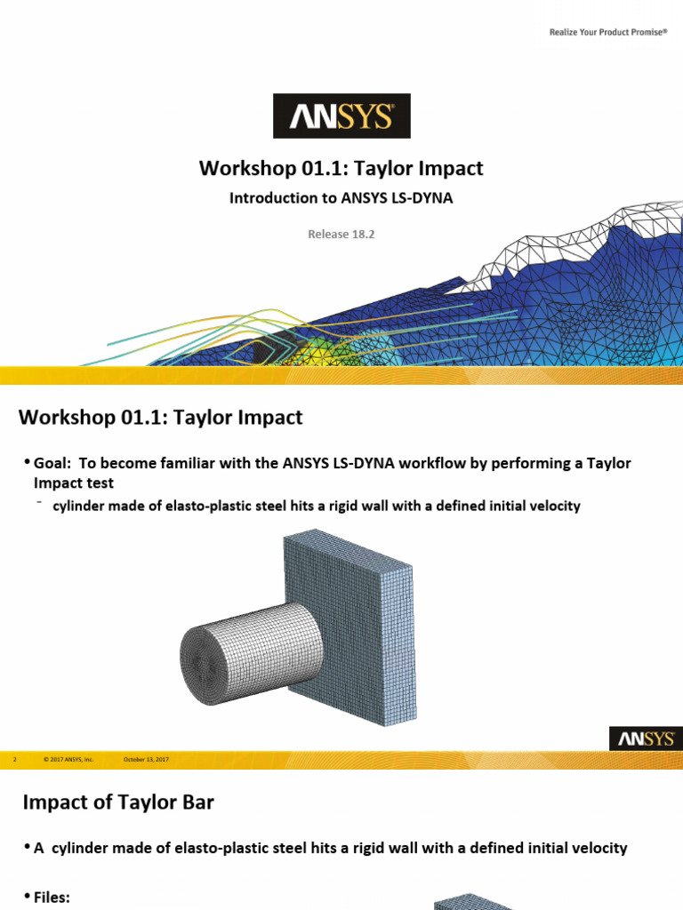 Intro_to_LS-DYNA_18.2_WS01.1_Taylor_Impact | Download Free PDF | Force | Classical Mechanics