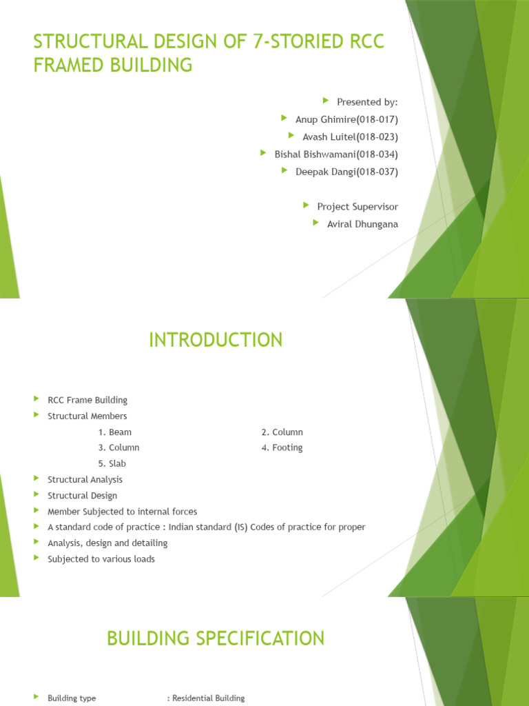 Structural Design of 7-Storied RCC Framed Building | PDF | Beam ...