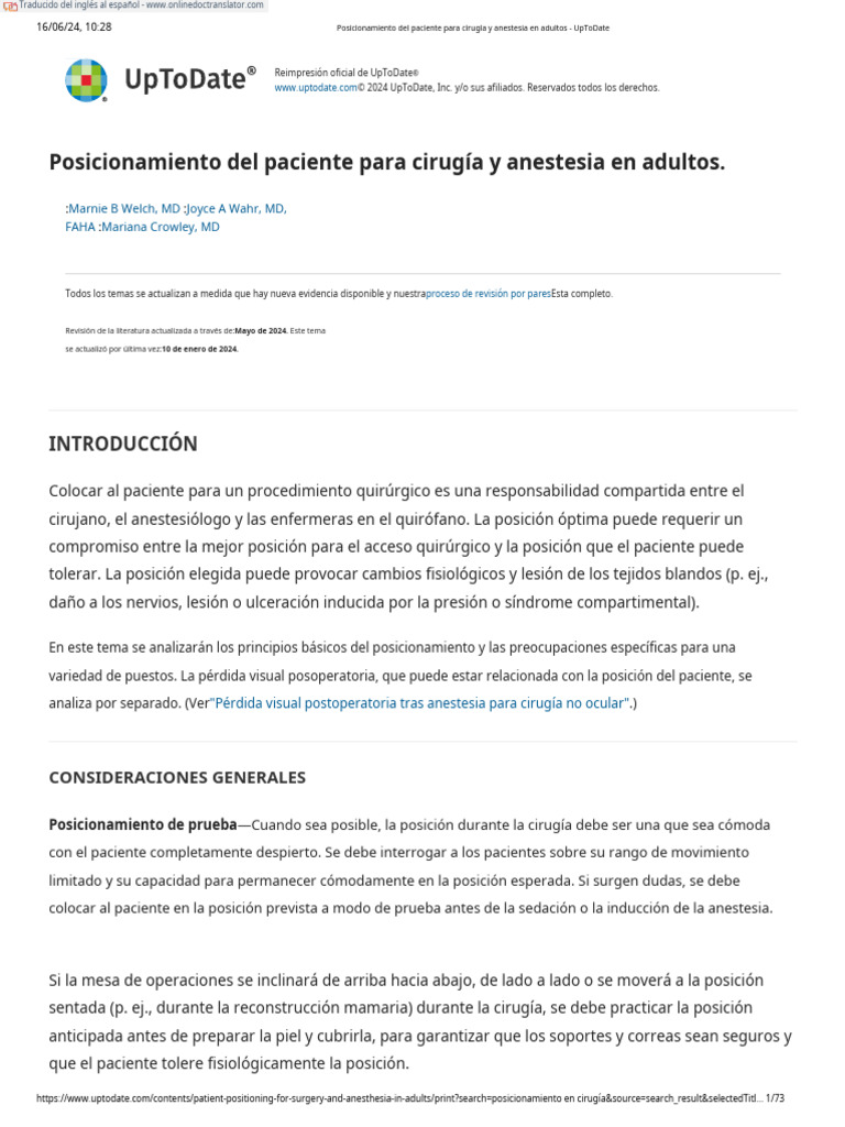 Patient Positioning For Surgery and Anesthesia in Adults - UpToDate ...